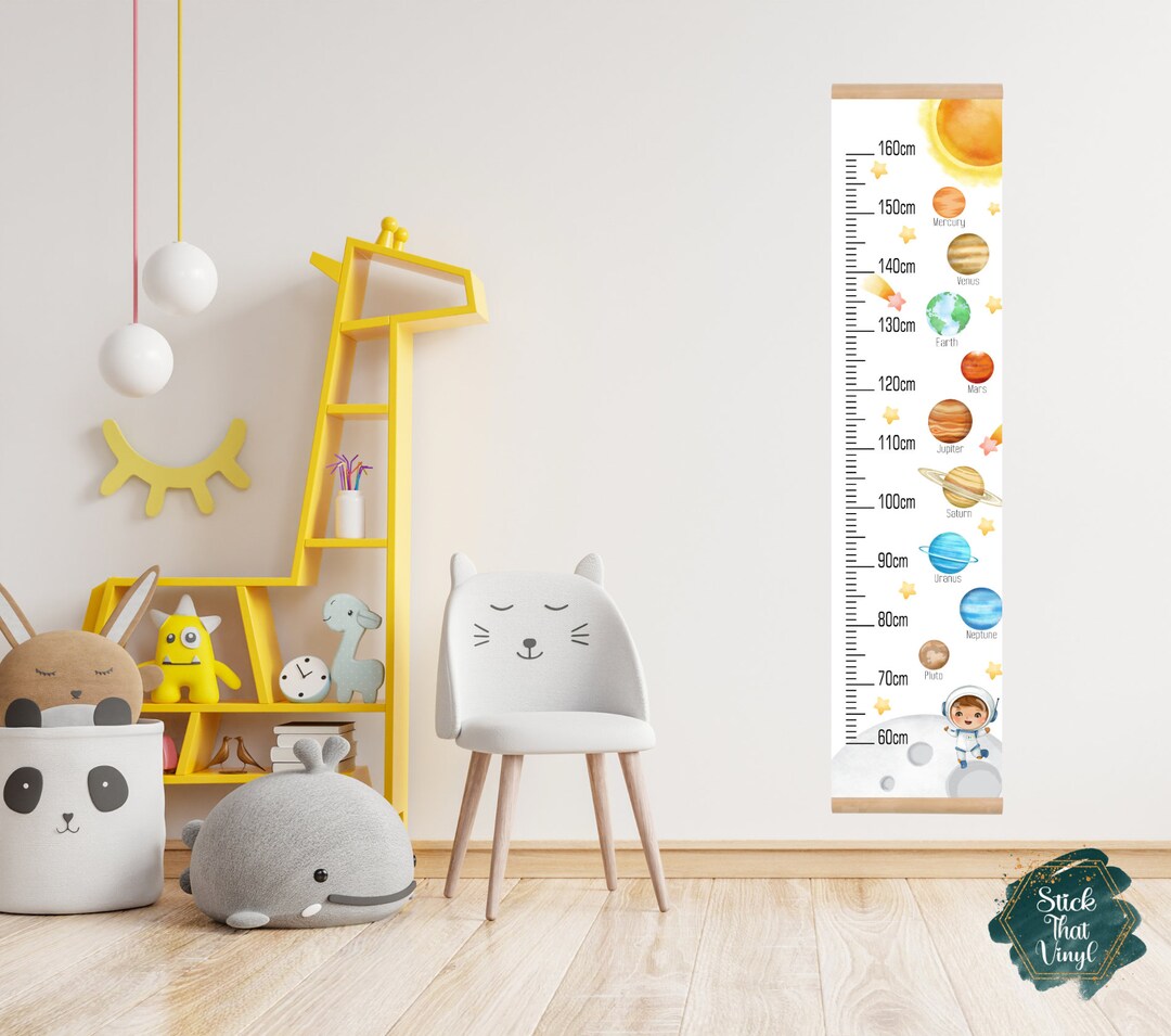 Space, Height Chart, Growth Chart, Kids Room, Decor, Planets, Stars ...