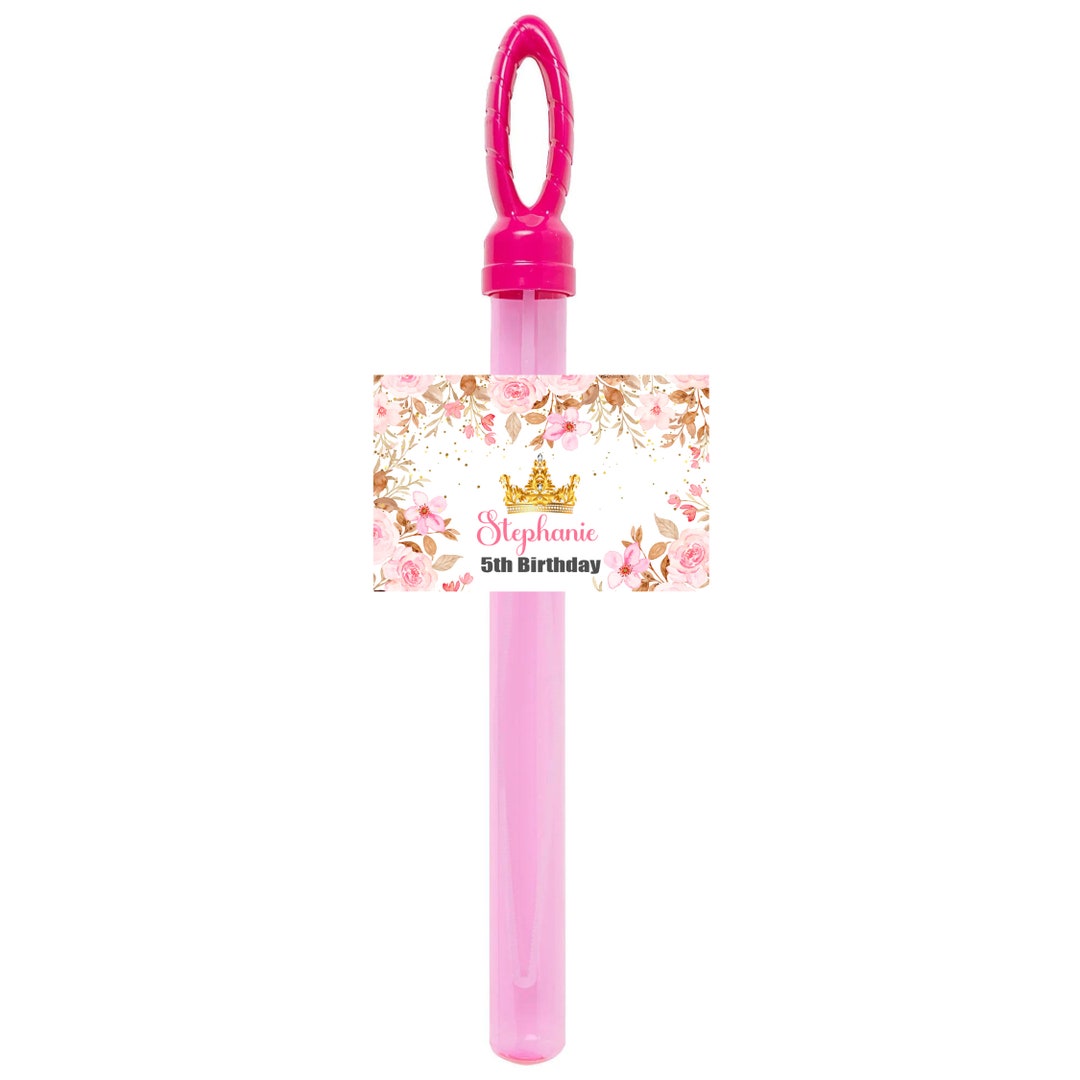 Princess Bubble Wand Stickers Personalised Stickers Birthday Royal ...
