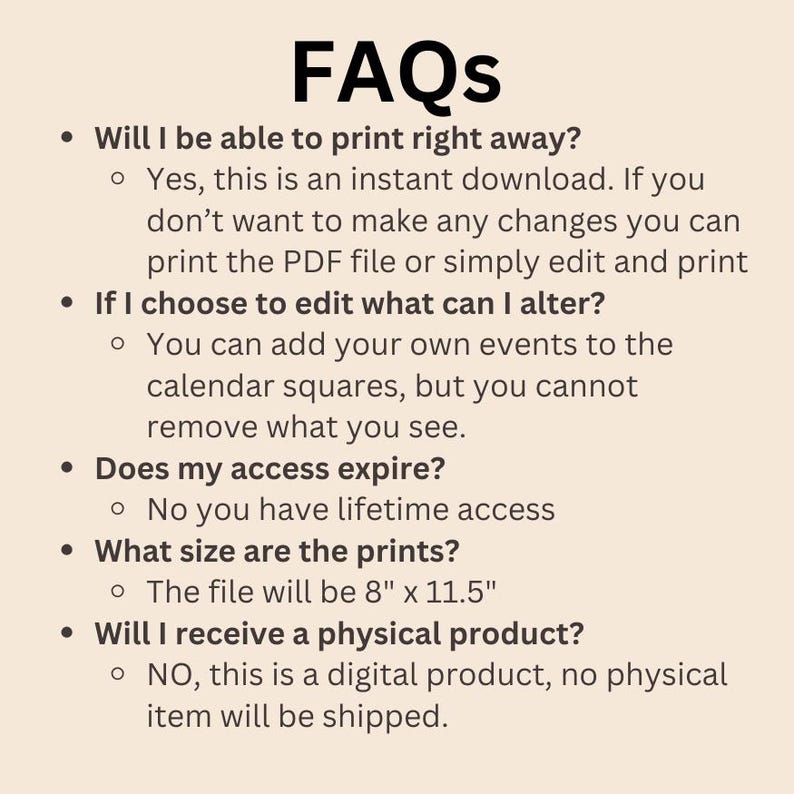 Printable February 2026 Calendar: Watercolor Fruit Design (digital ...