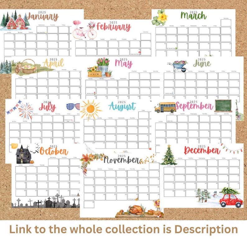 Printable April 2026 Calendar, Fillable Watercolor Design (PDF) - Etsy