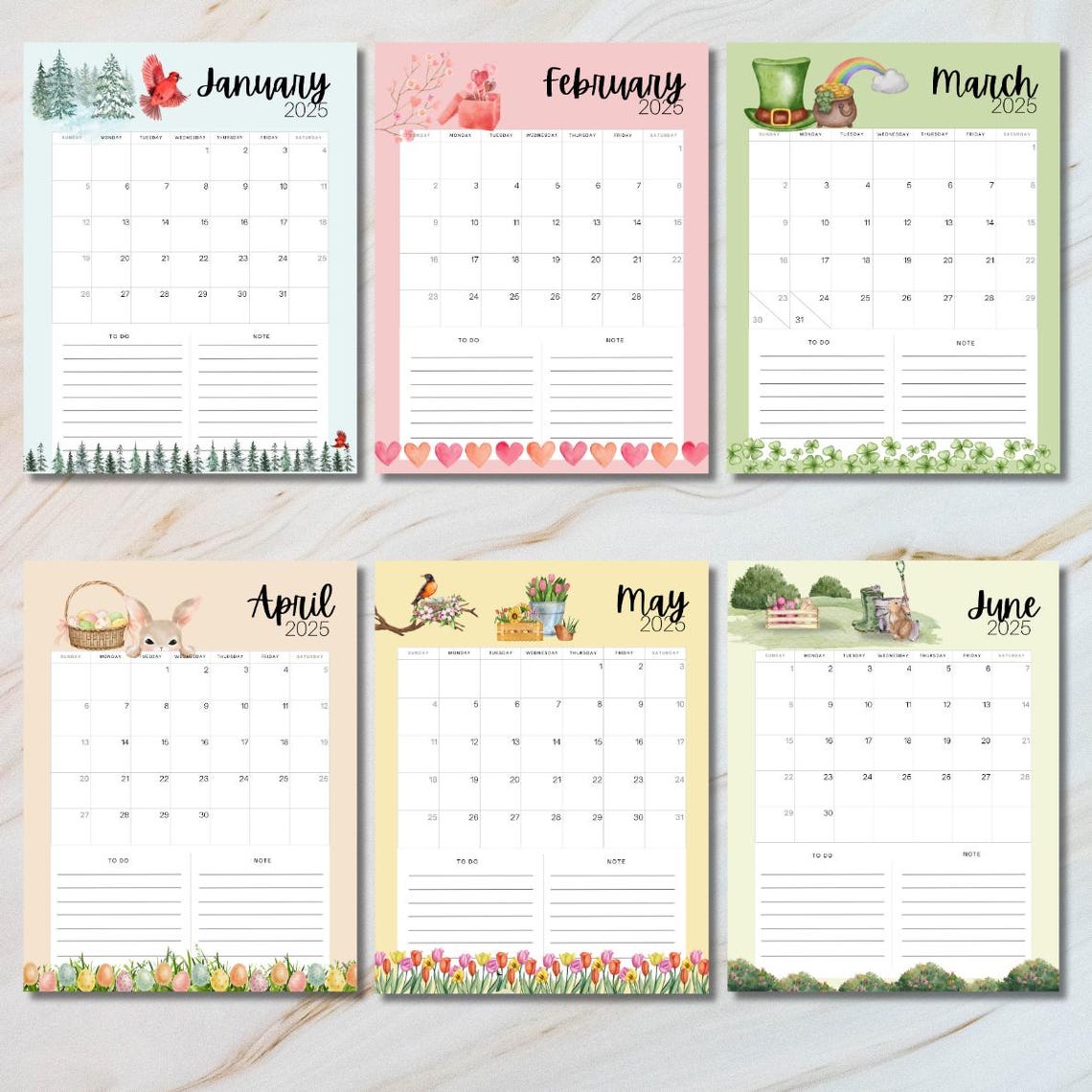 Printable Calendars 2025, Printable Kids Calendars, 2025 Fillable ...