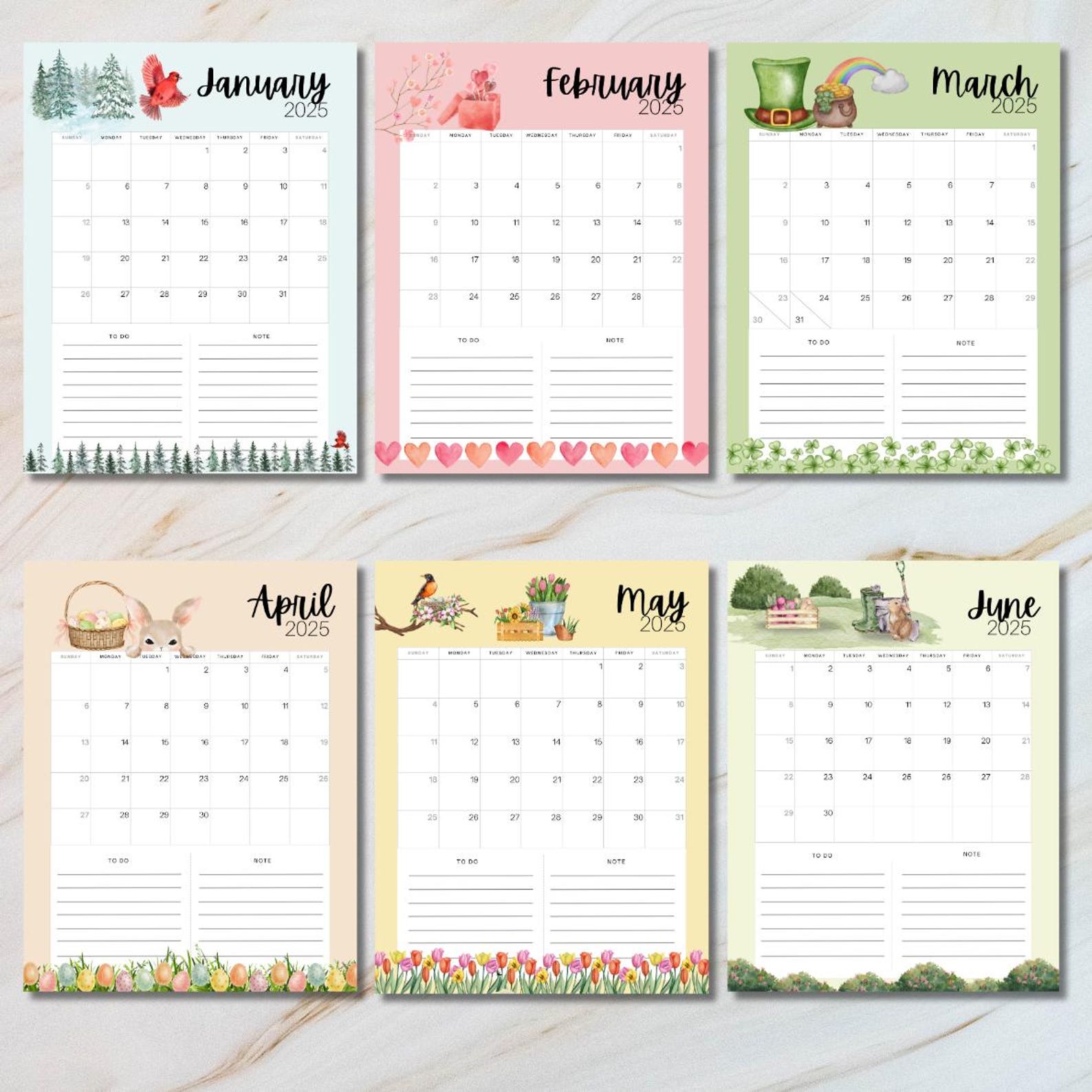 Printable Calendars 2025, Printable Kids Calendars, 2025 Fillable ...