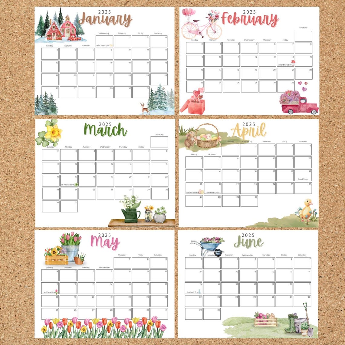 Printable Calendars 2025, Printable Kids Calendars, 2025 Fillable ...