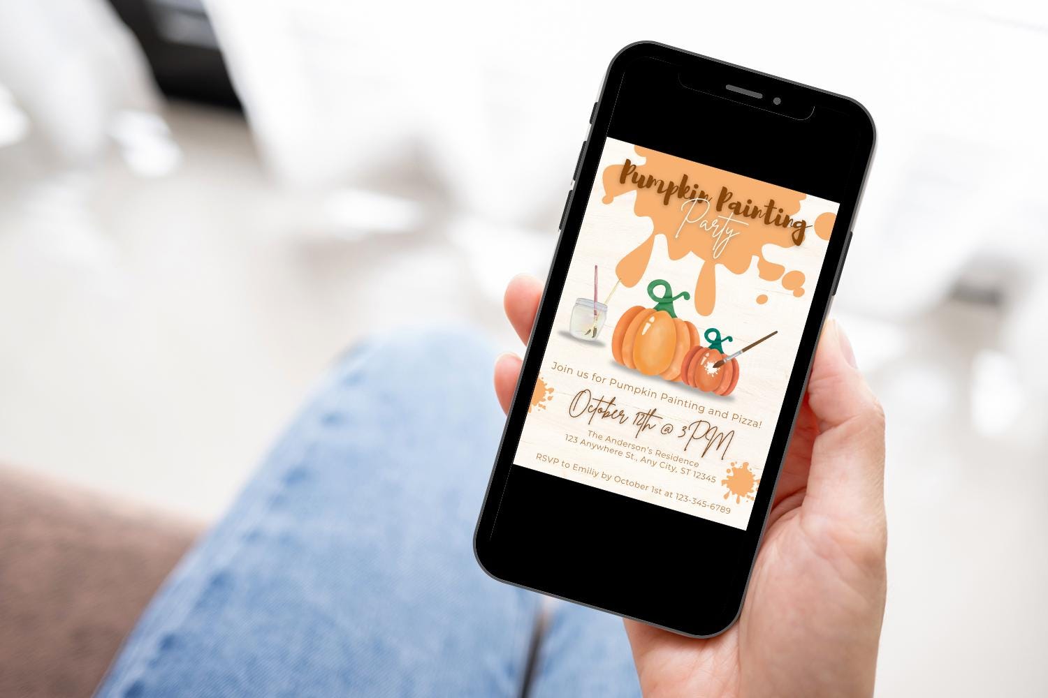 Pumpkin Painting Party Invitation Pumpkin Template October Party ...