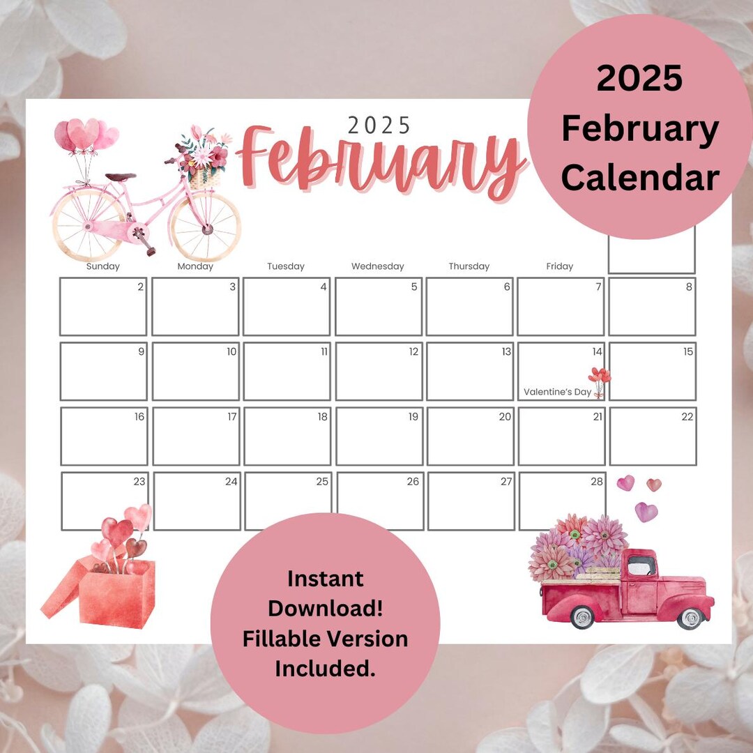 Printable February 2025 Calendar Kids Calendars 2025 Fillable February ...
