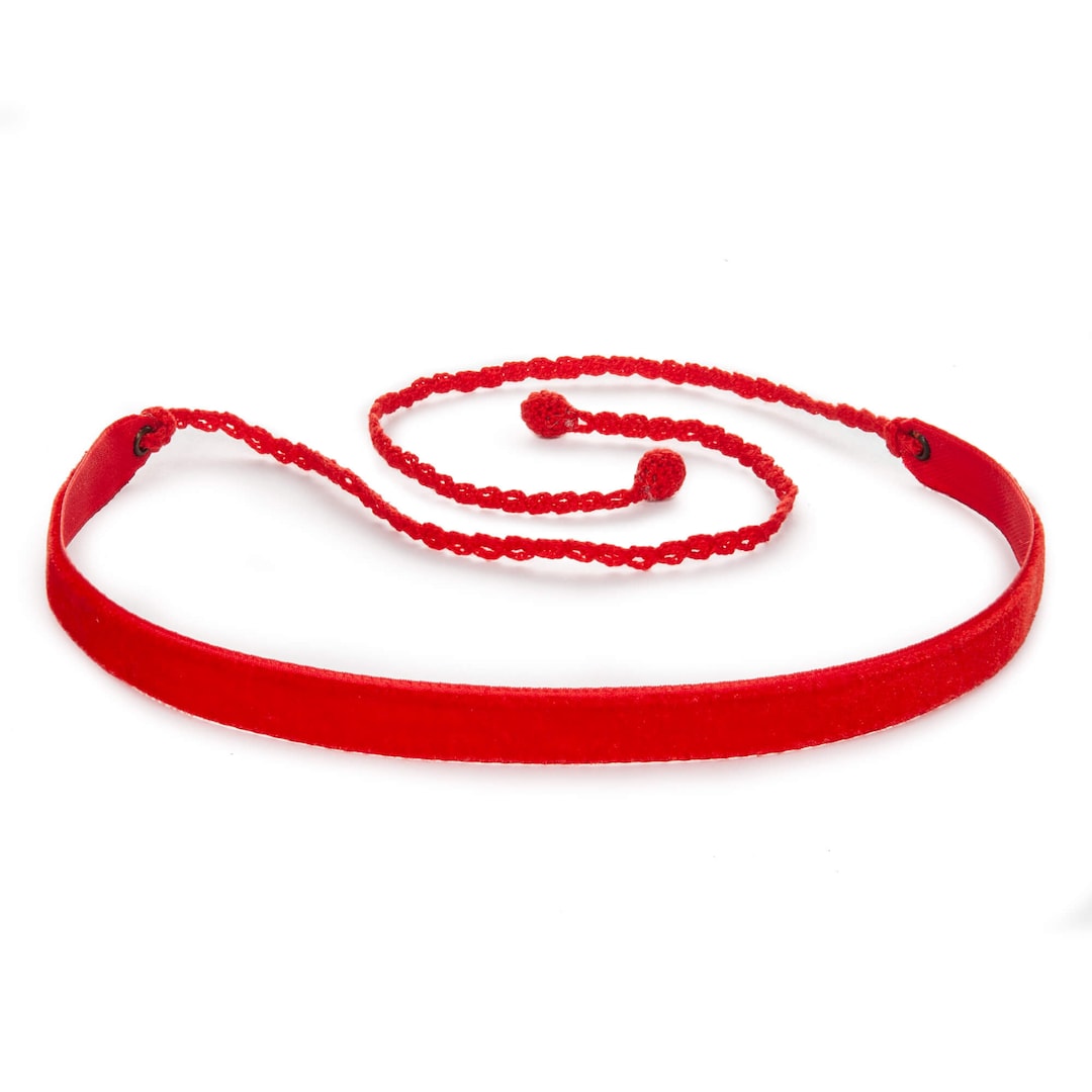 Deep Red Velvet Choker Necklace / Colored Velvet Chokers / Thin Red ...