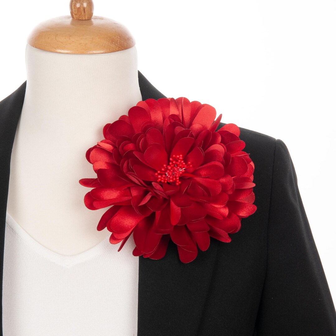 Large Flower Brooch for Women, Wedding Flower Accessory Gift, Handmade ...