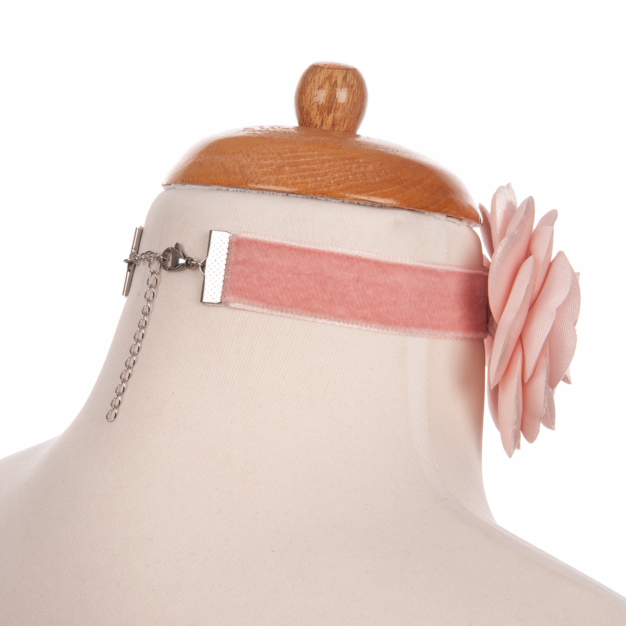 Pink Rose Flower Choker Necklace Handmade Floral Choker - Etsy