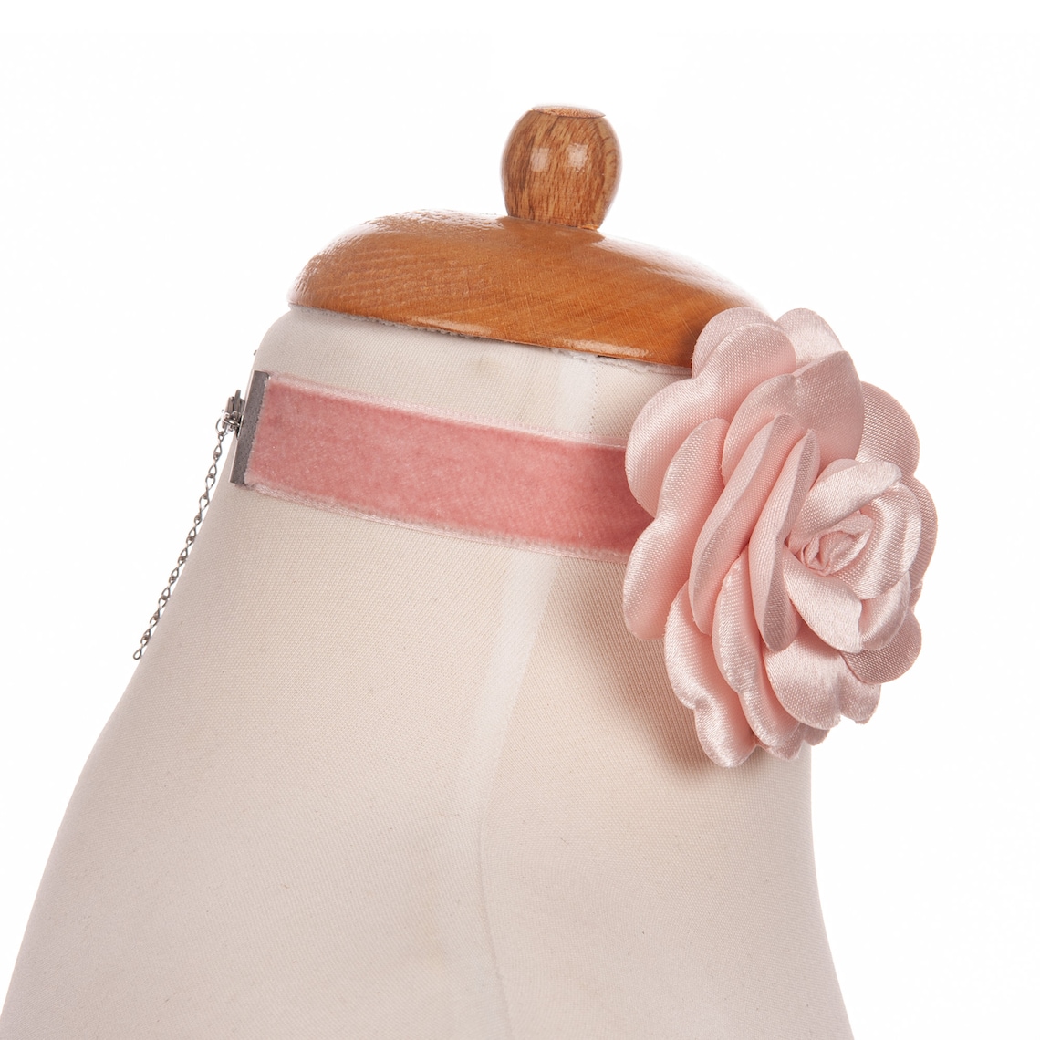 Pink Rose Flower Choker Necklace Handmade Floral Choker - Etsy