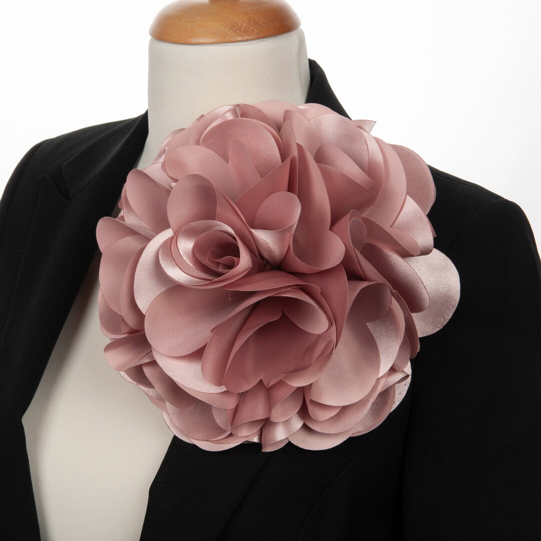 Powder Color Large Elegant Party Flower Brooch for Women, Oversized ...