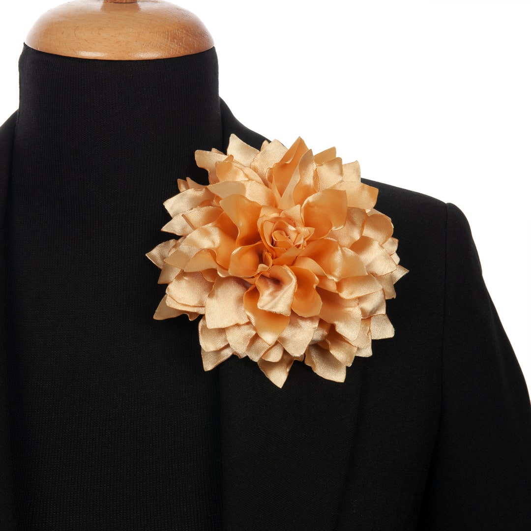 Fabric Flower Brooch, Floral Pin in Different Colors, Handmade Big ...