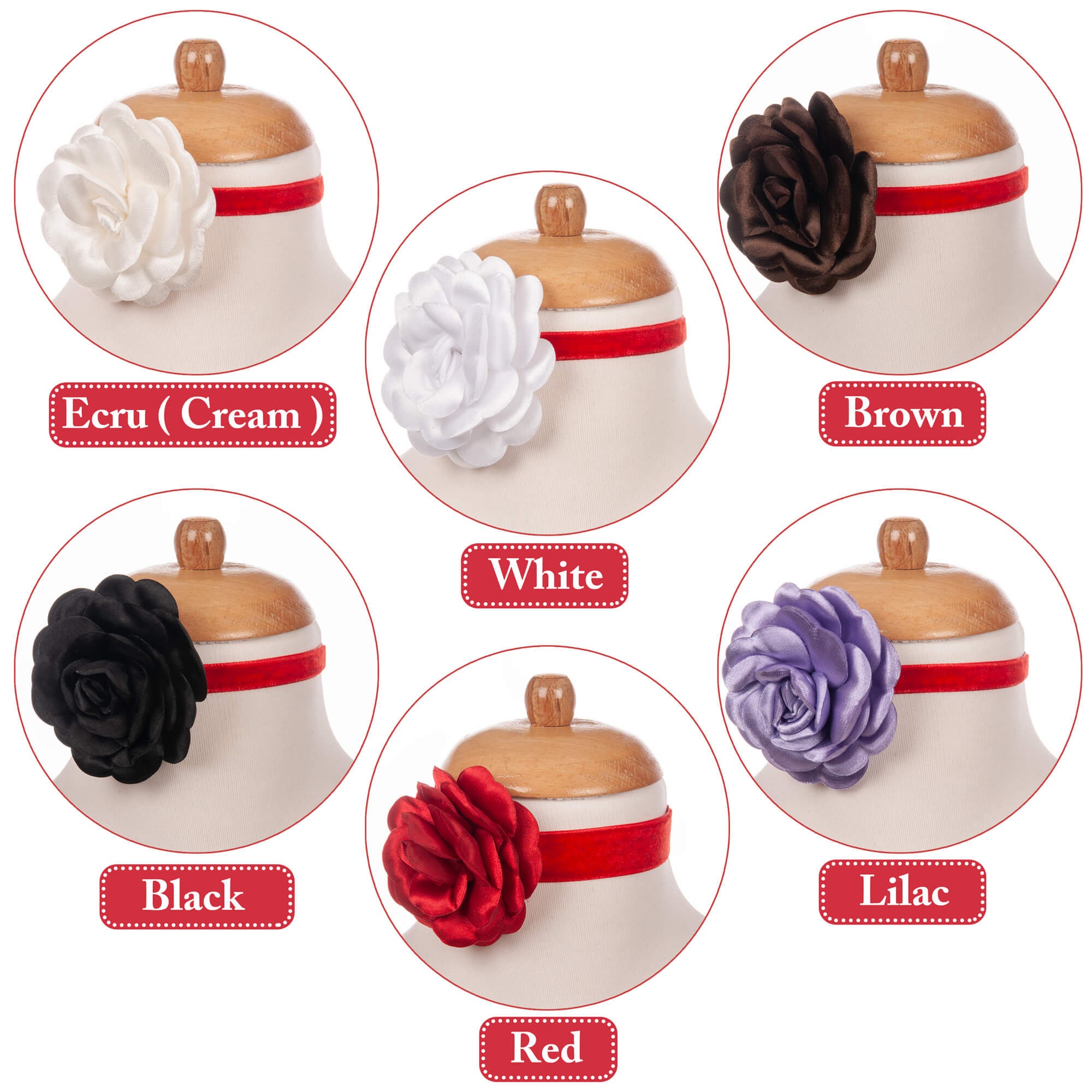 Red Rose Choker Necklace, Rose Red Flower Choker Necklace, Handmade ...