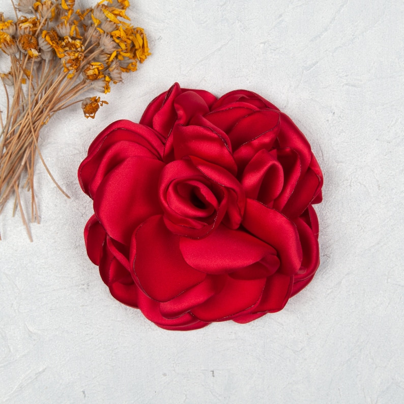 Large Flower Brooch, Handmade Big Rose Shoulder Pin for Women - Etsy