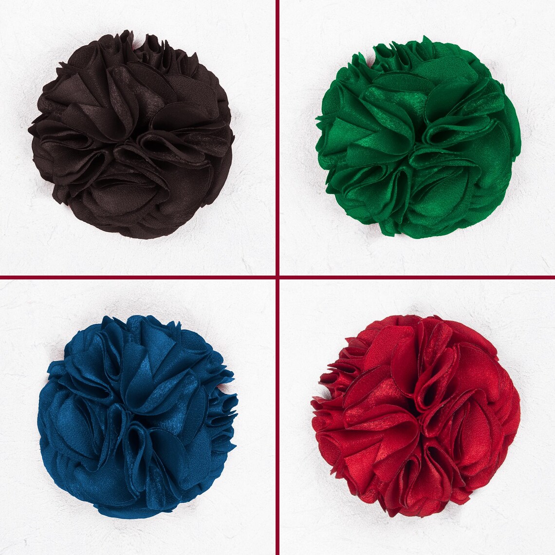 Red Flower Brooch, Handmade Floral Brooches, Shoulder Pin for Women - Etsy