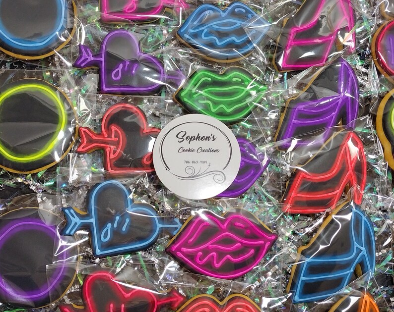 Neon Valentine, Bachelorette, Sexy Cookies - Etsy