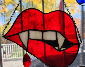 Handmade Stained Glass Kiss/lips Suncatcher - Etsy