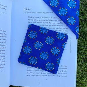 Fabric Corner Bookmark | Southwest | Native | Spiral Sun | Gift for Any ...