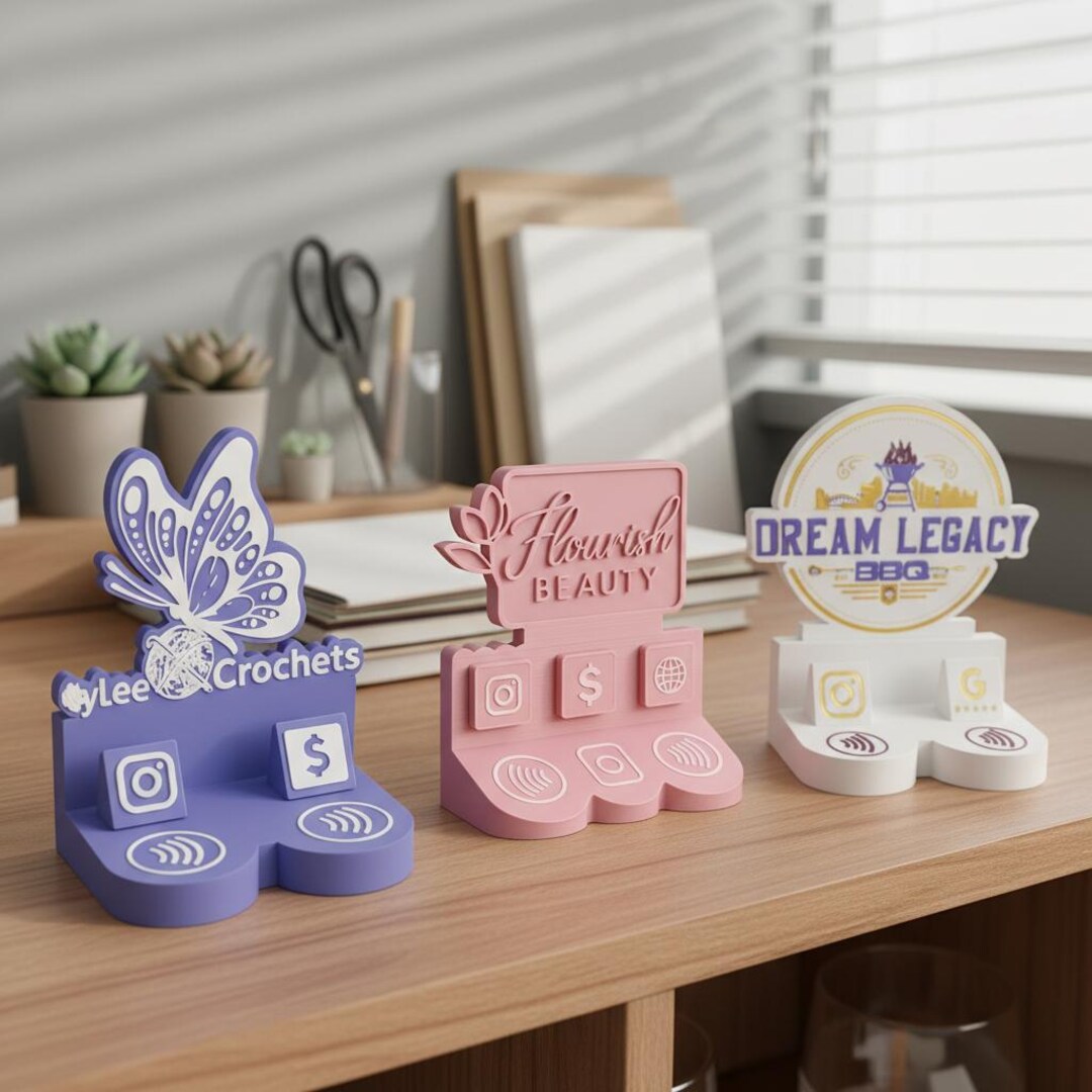 Custom NFC Social Media Sign – 3D Printed Scan to Pay Stand - Etsy