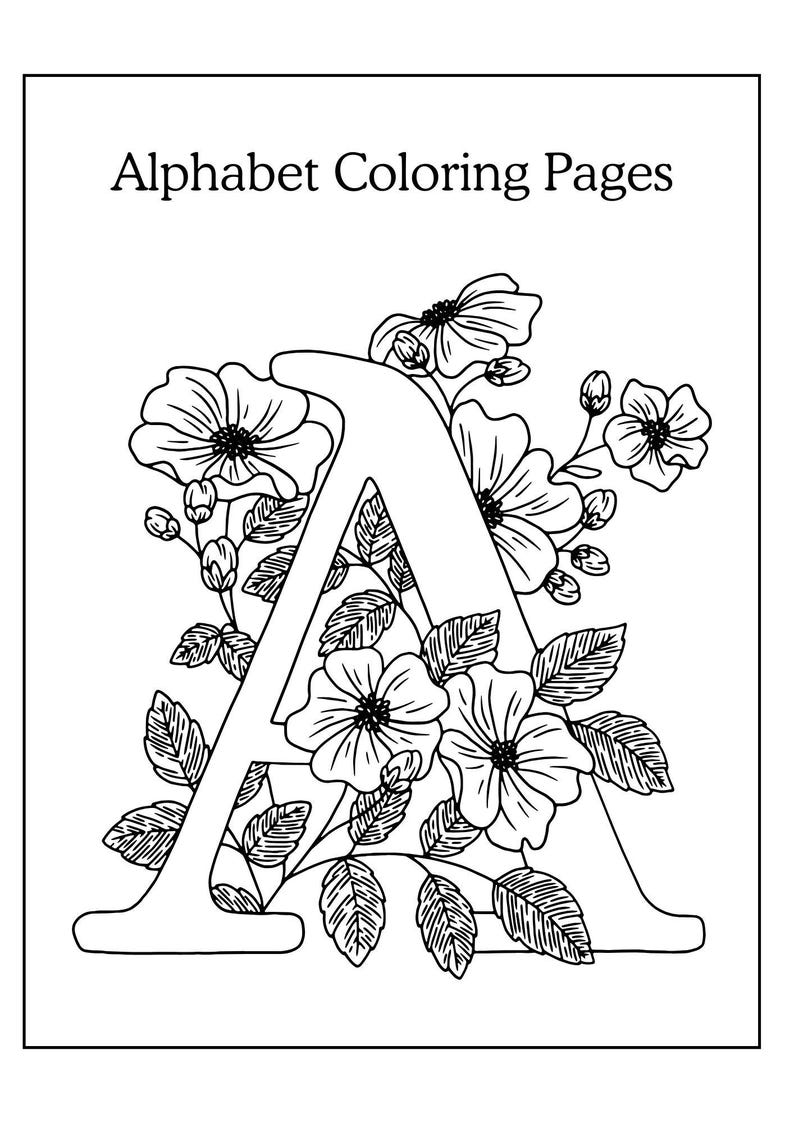 Alphabet Coloring Pages - Etsy