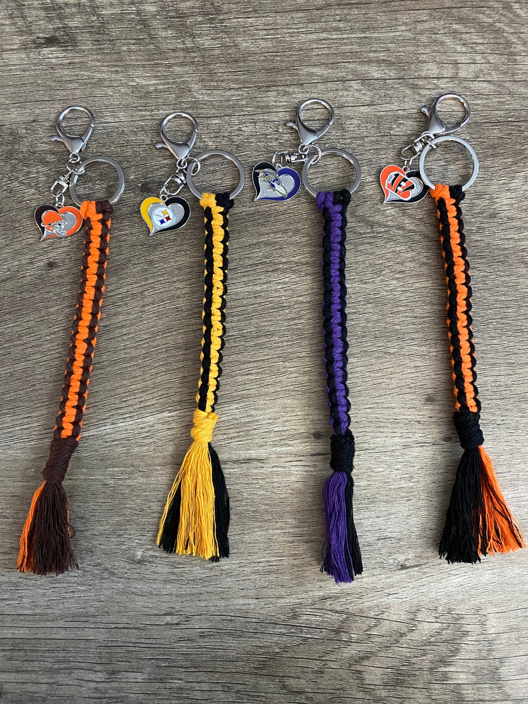 NFL Handmade Macrame Keychains - Etsy
