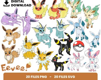Leafeon SVG Flat Pokemon Smash Brother Eevee Pikachu - Etsy