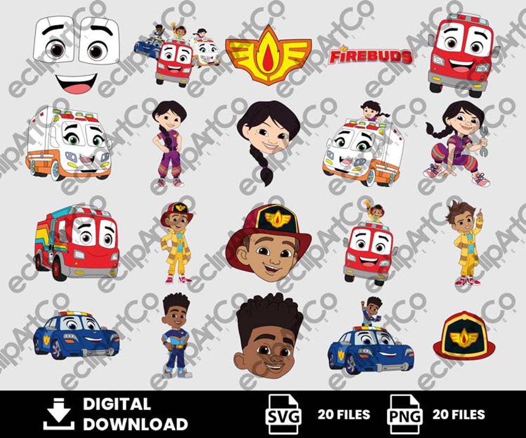 20 Clipart - Kids Rescue Team, First Responders, Firebuds Svg ...