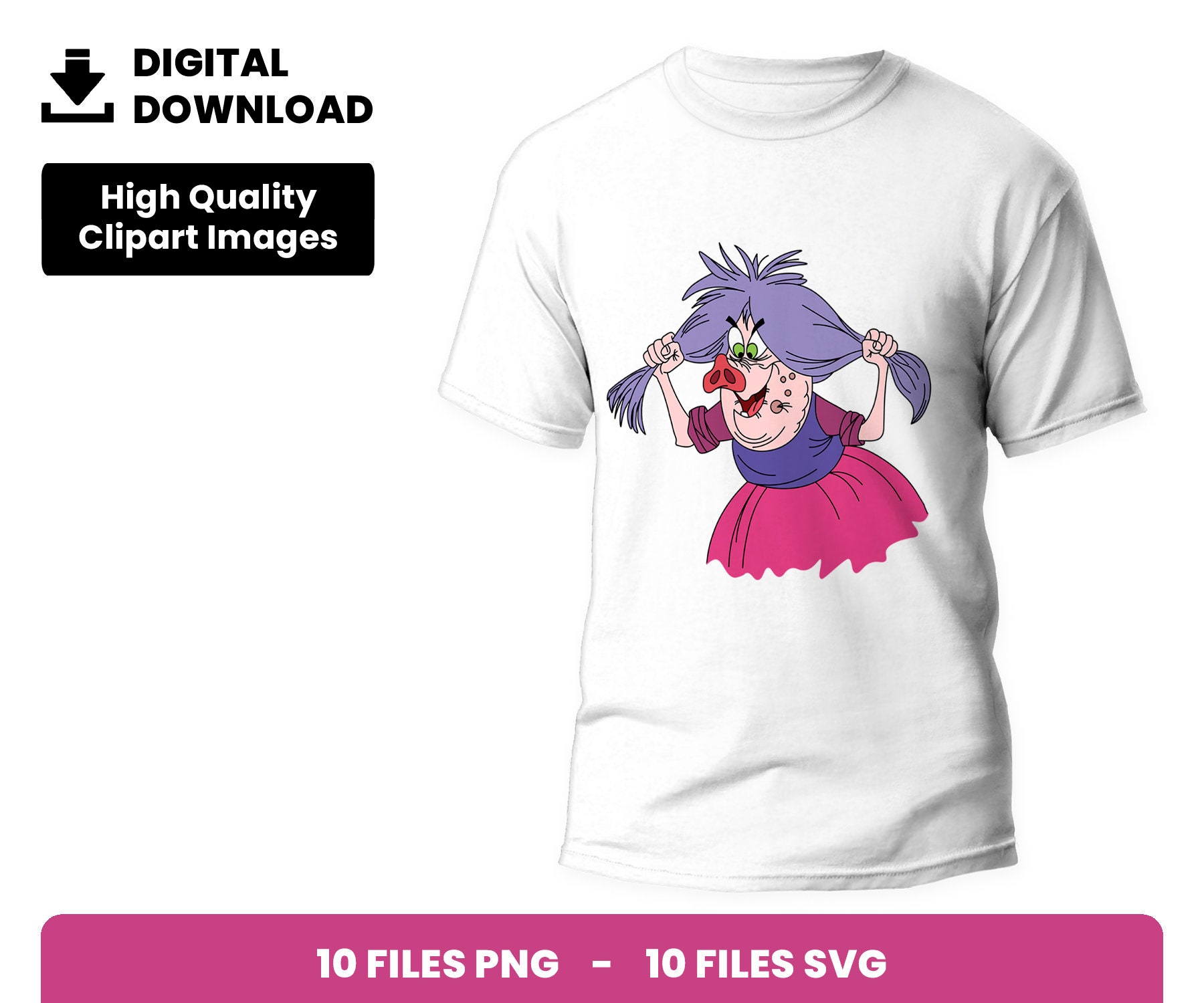 10 Clipart Bundle Layered Svg Madame Mim Svg Witch Svg - Etsy