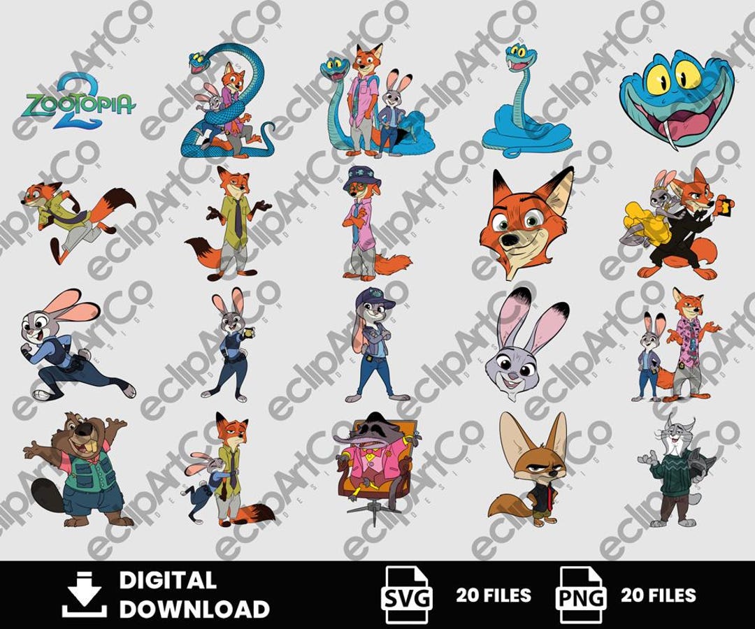 20 Clipart - Zootopia Svg, Zootopia Png, Judy Png, Nick Png, Animals ...