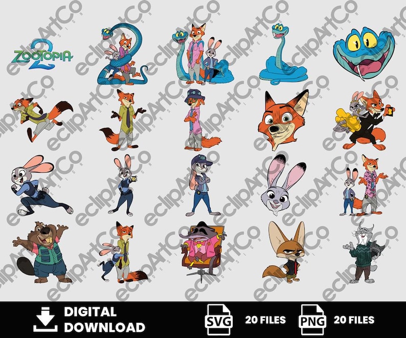 20 Clipart - Zootopia Svg, Zootopia Png, Judy Png, Nick Png, Animals ...