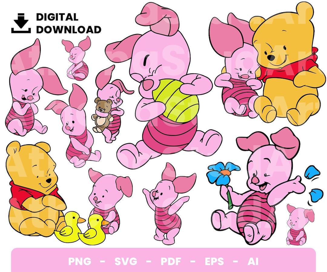 10 Clipart Bundle Layered Svg Baby Piglet Svg Baby Shower - Etsy