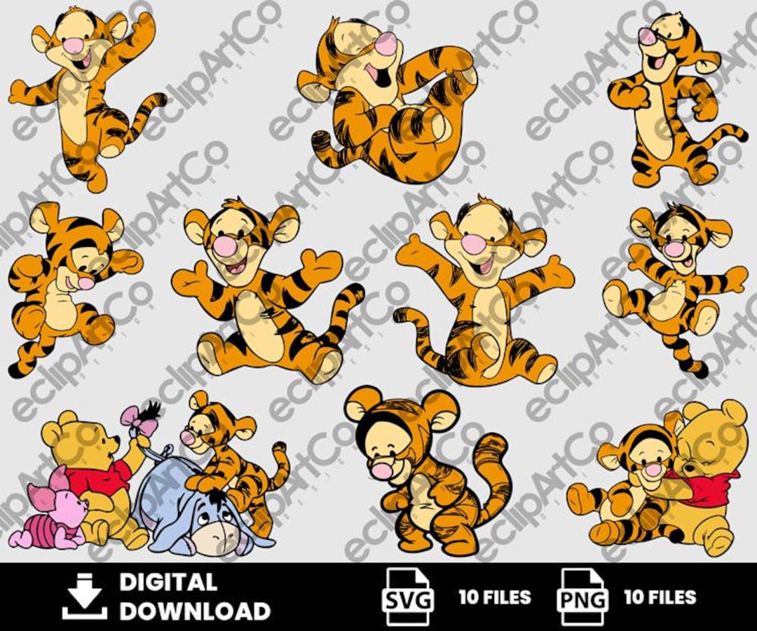 10 Clipart - Baby Shower Svg, Baby Tigger Svg, Baby Tigger Png, Baby ...