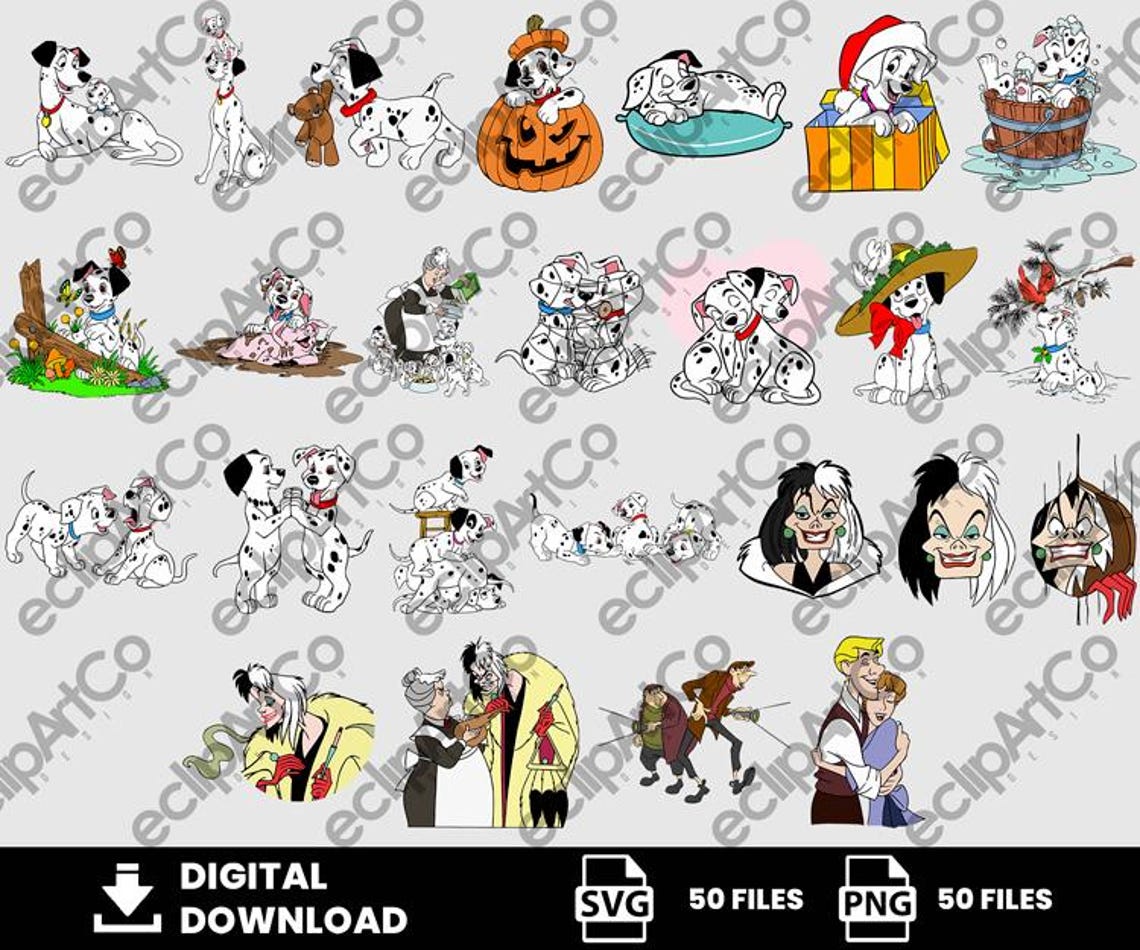 50 Clipart - 101 Dalmatians Svg, 101 Dalmatians Png, Pongo, Perdita ...