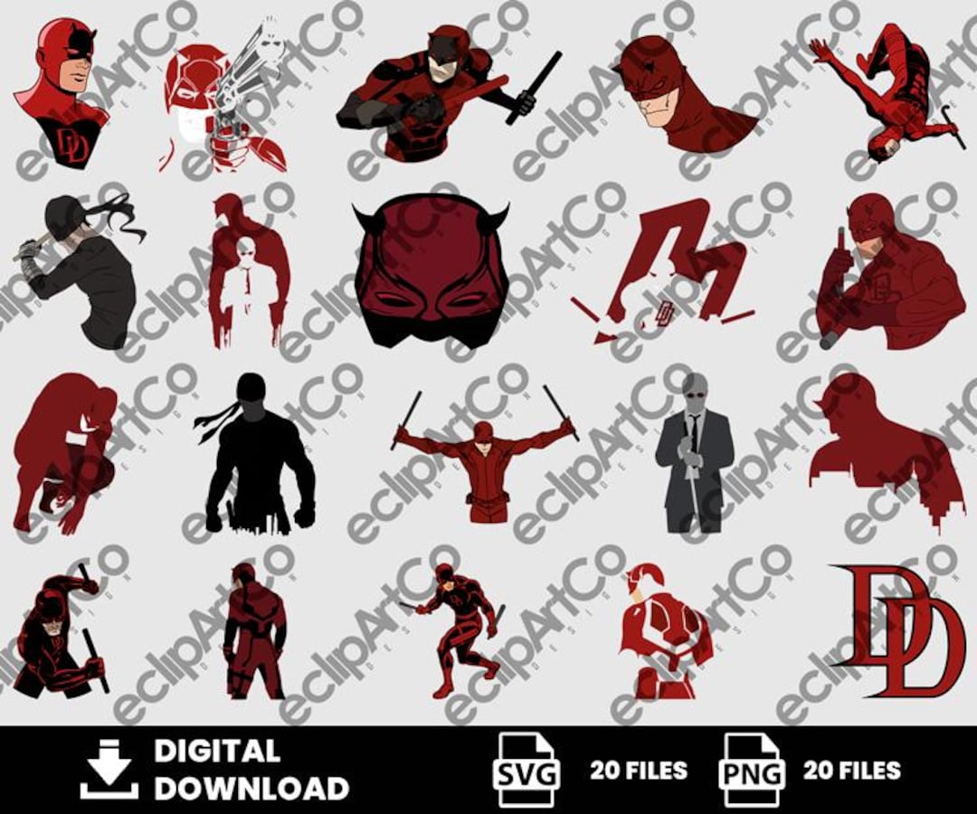 20 Clipart - Superheroes Svg, Daredevil Svg, Daredevil Png, Matt ...