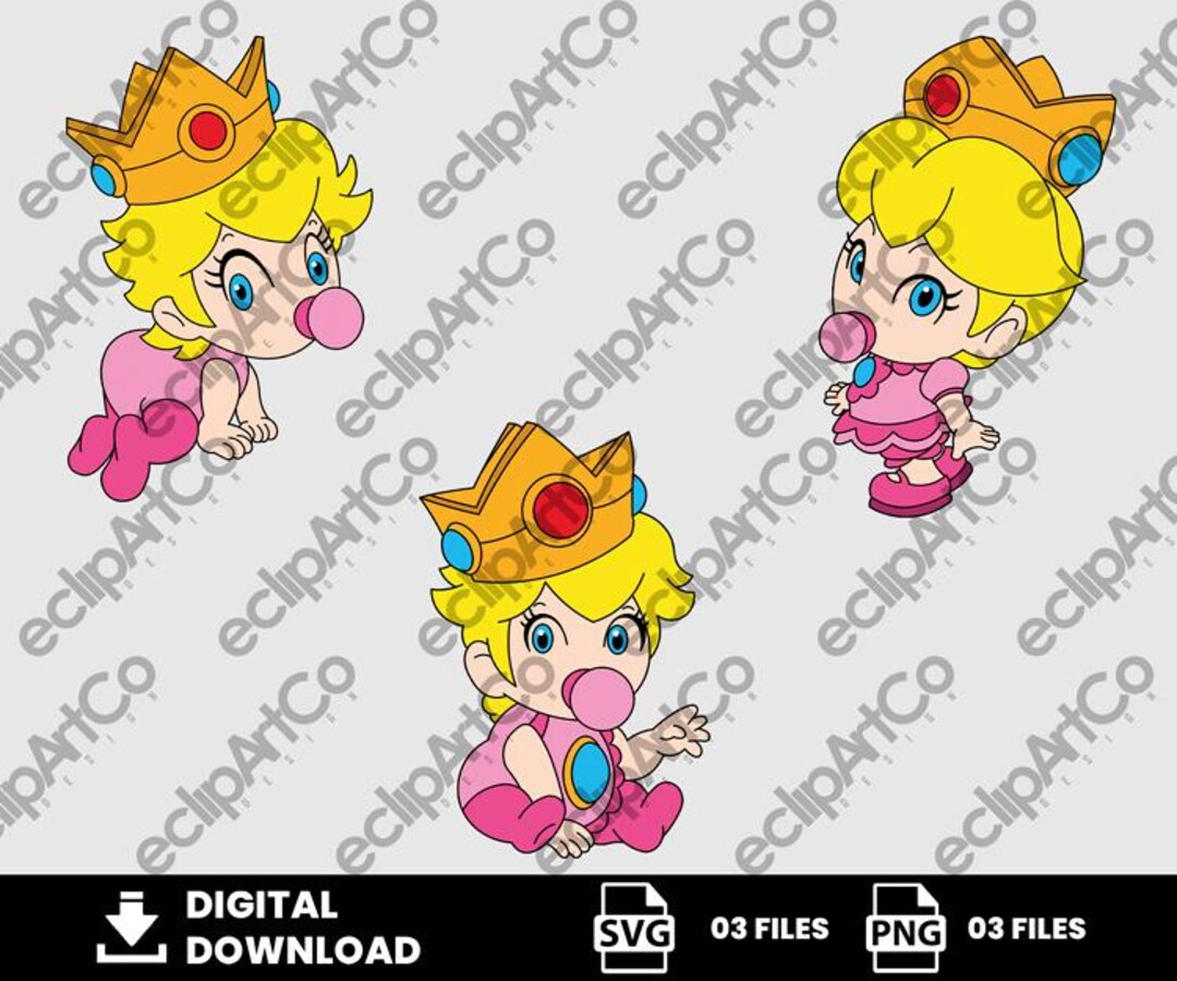 03 Clipart - Baby Shower Svg, Baby Princess Peach Svg, Baby Princess ...