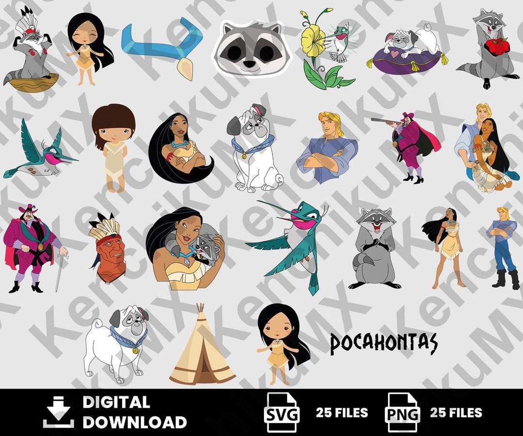 Pocahontas Svg, Meeko Svg, Flit Svg, Captain John Smith Svg, Princess ...