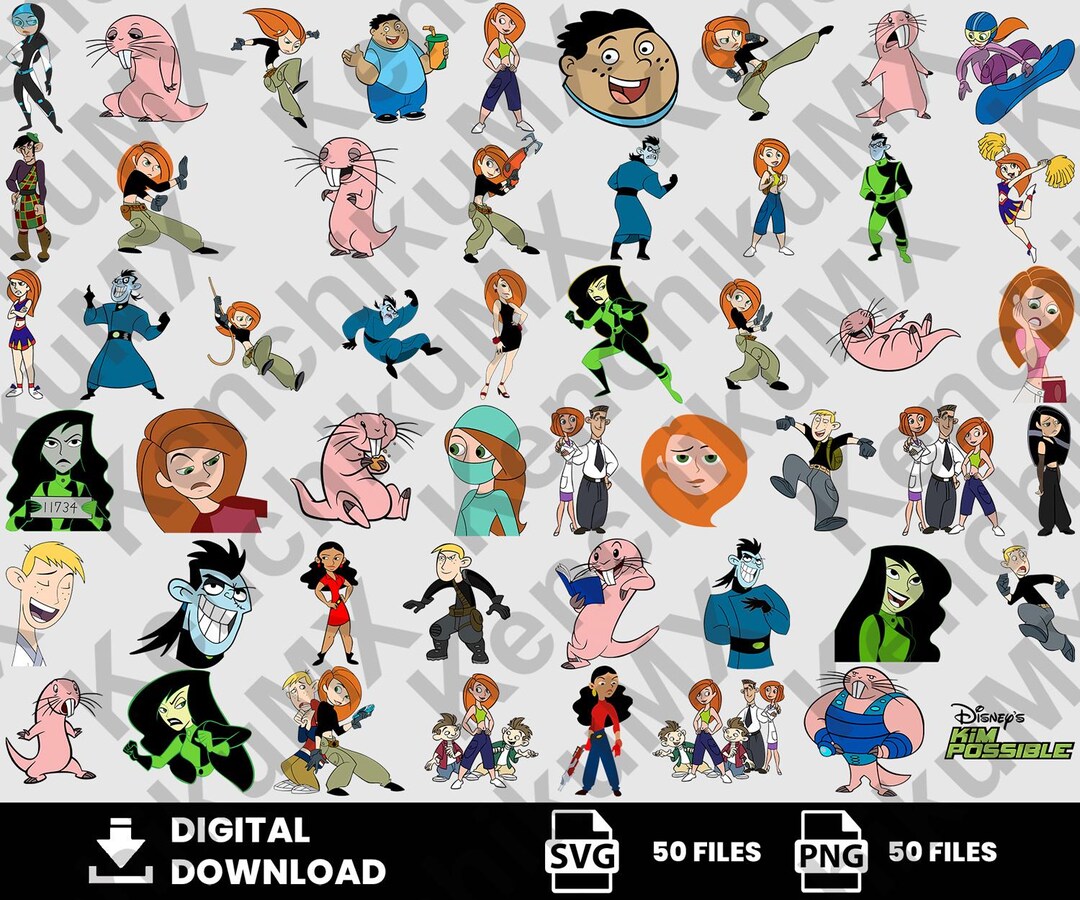 Kim Possible Svg, Kim Svg, Cartoon Svg, Clipart, Digital Download, PNG ...