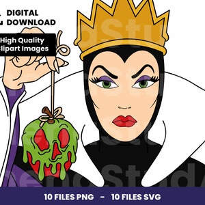 10 Clipart Bundle Layered Svg, the Evil Queen Svg, Poisoned Apple Svg ...