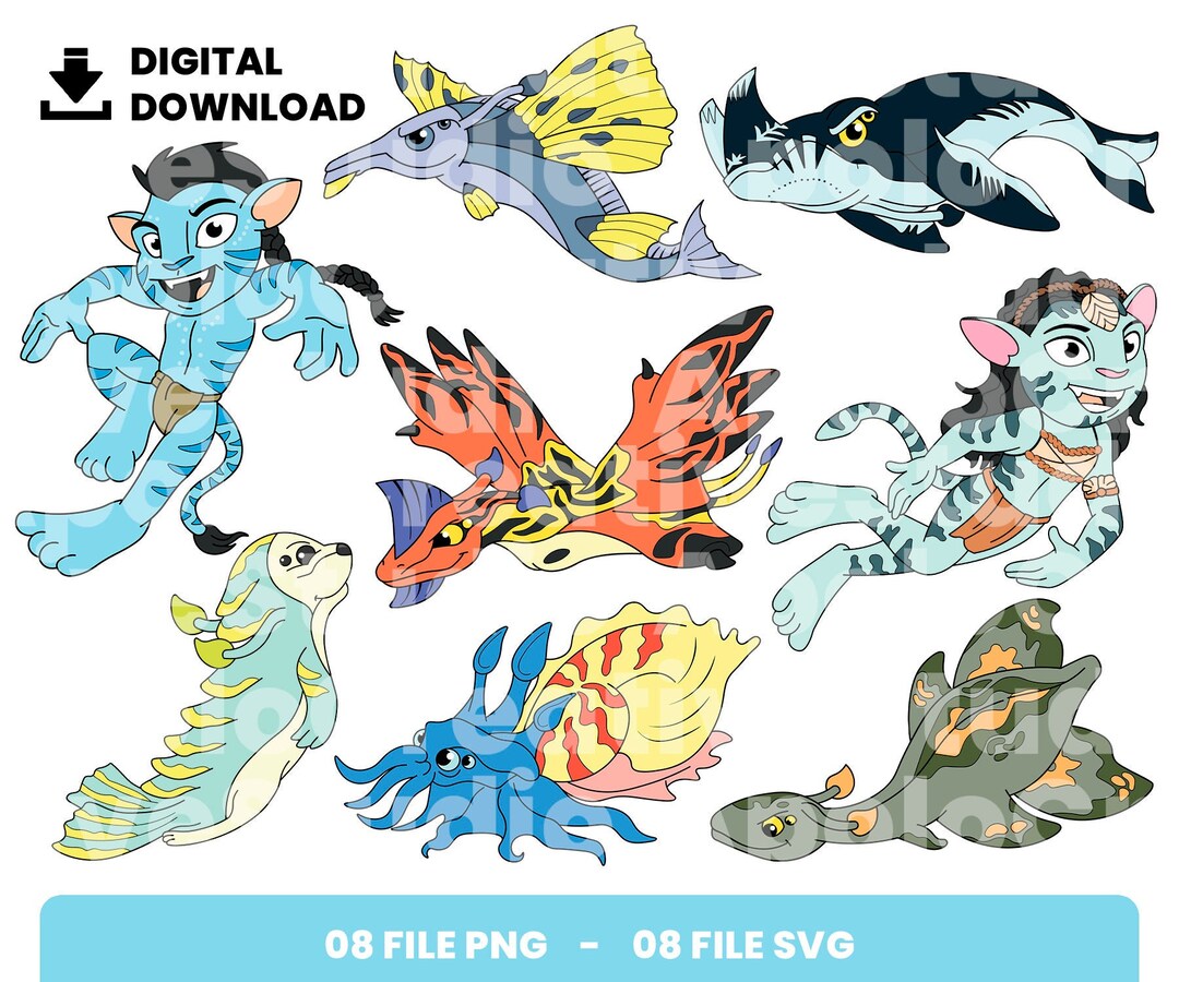 08 Clipart Bundle Layered Svg, Avatar Svg, the World of Avatar Chibi ...