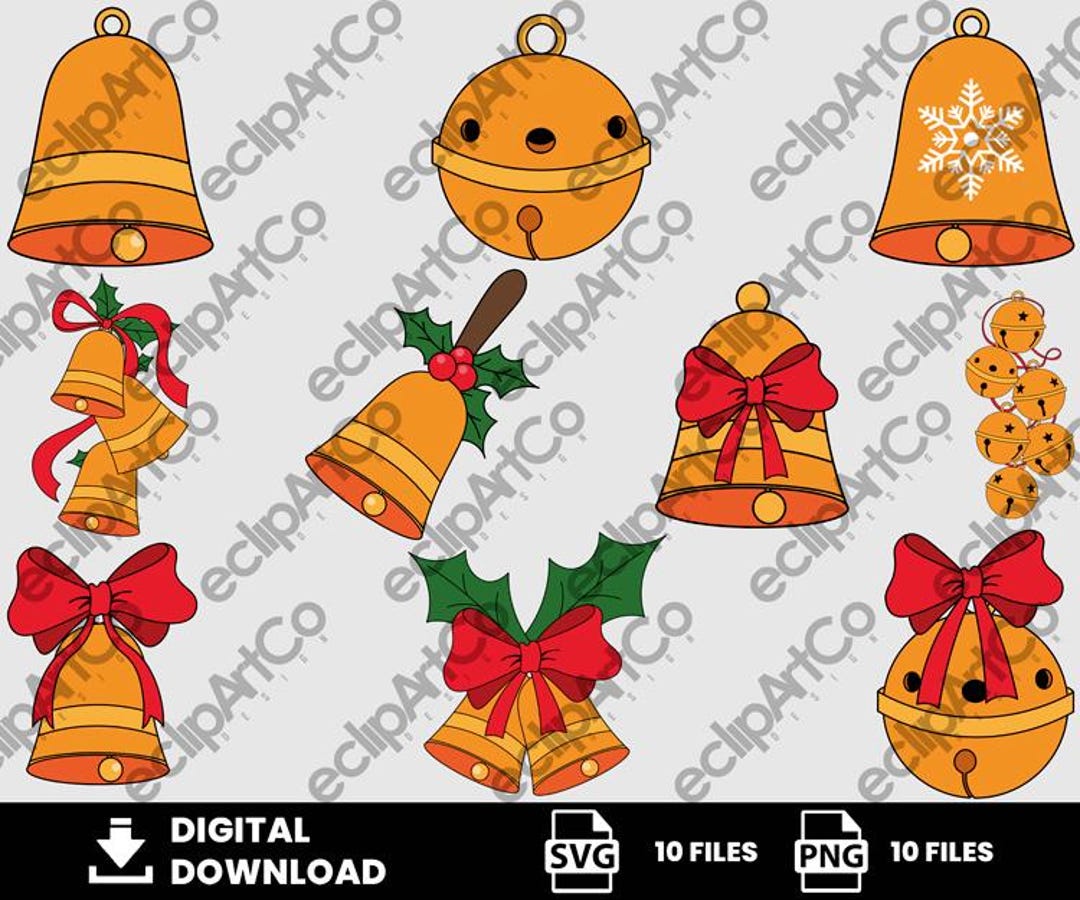 10 Clipart - Jingle Bells, Jingle Bells Svg, Christmas Jingle Bells Svg ...