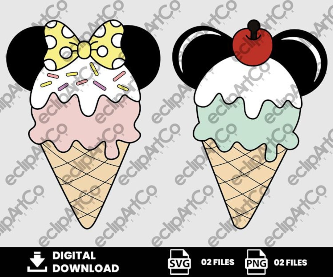 02 Clipart - Ice Cream Cone Mickey, Ice Cream Cone Mickey Png, Mickey ...