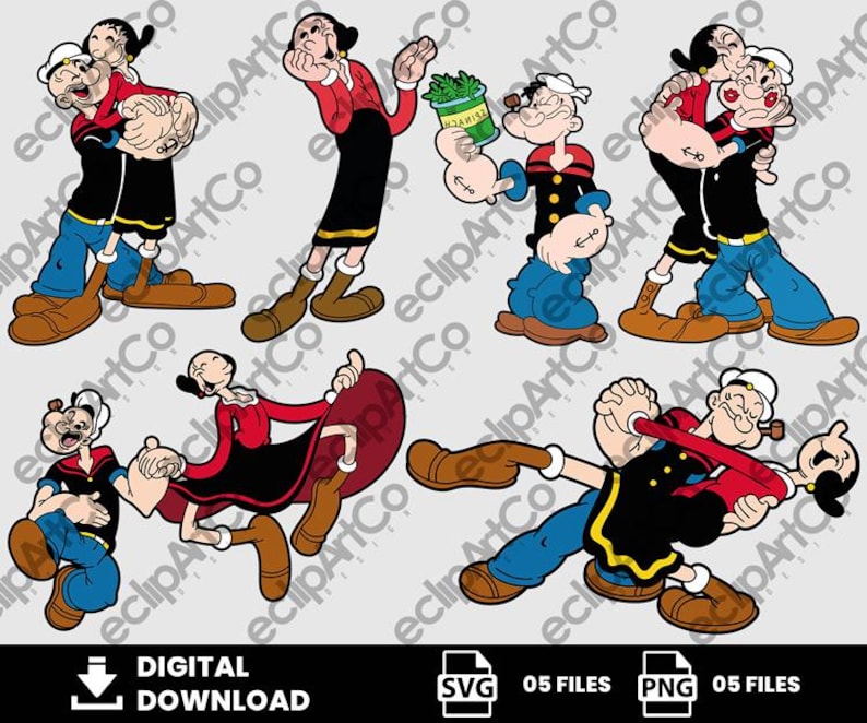 05 Clipart – Valentines Day Png, Popeye Valentines Png, Olivia ...