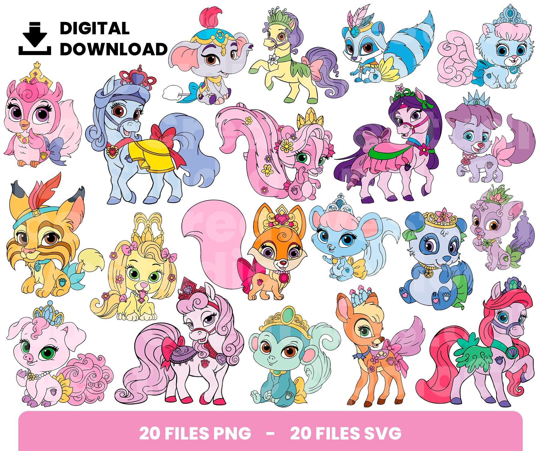 20 Clipart Bundle Layered Svg Palace Pets Svg Mascotas - Etsy