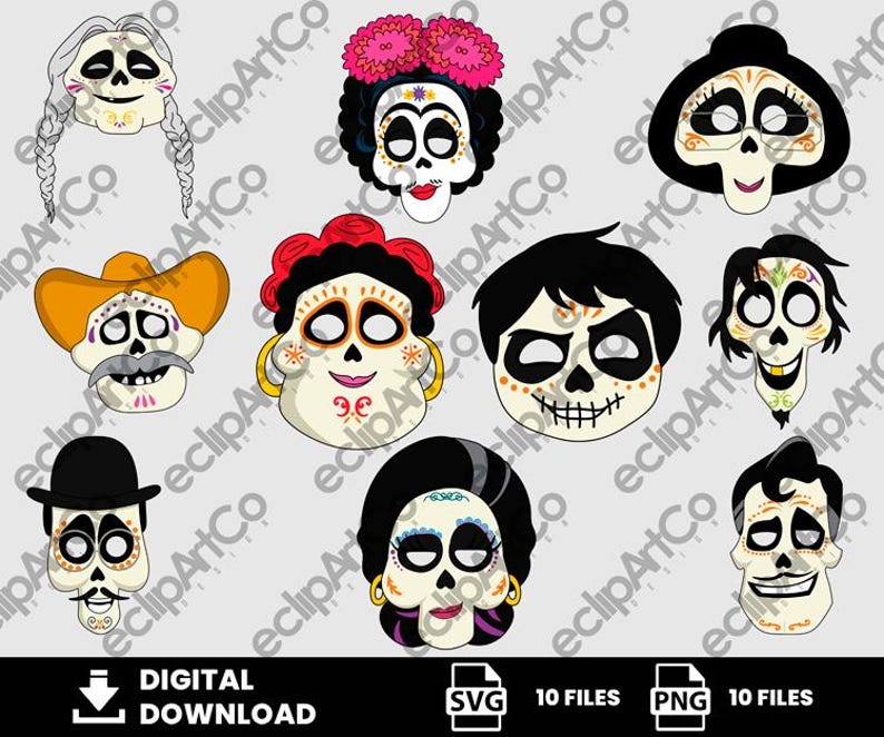 10 Clipart - Coco Masks Png, Coco Svg, Coco Png, Mama Coco, Miguel ...