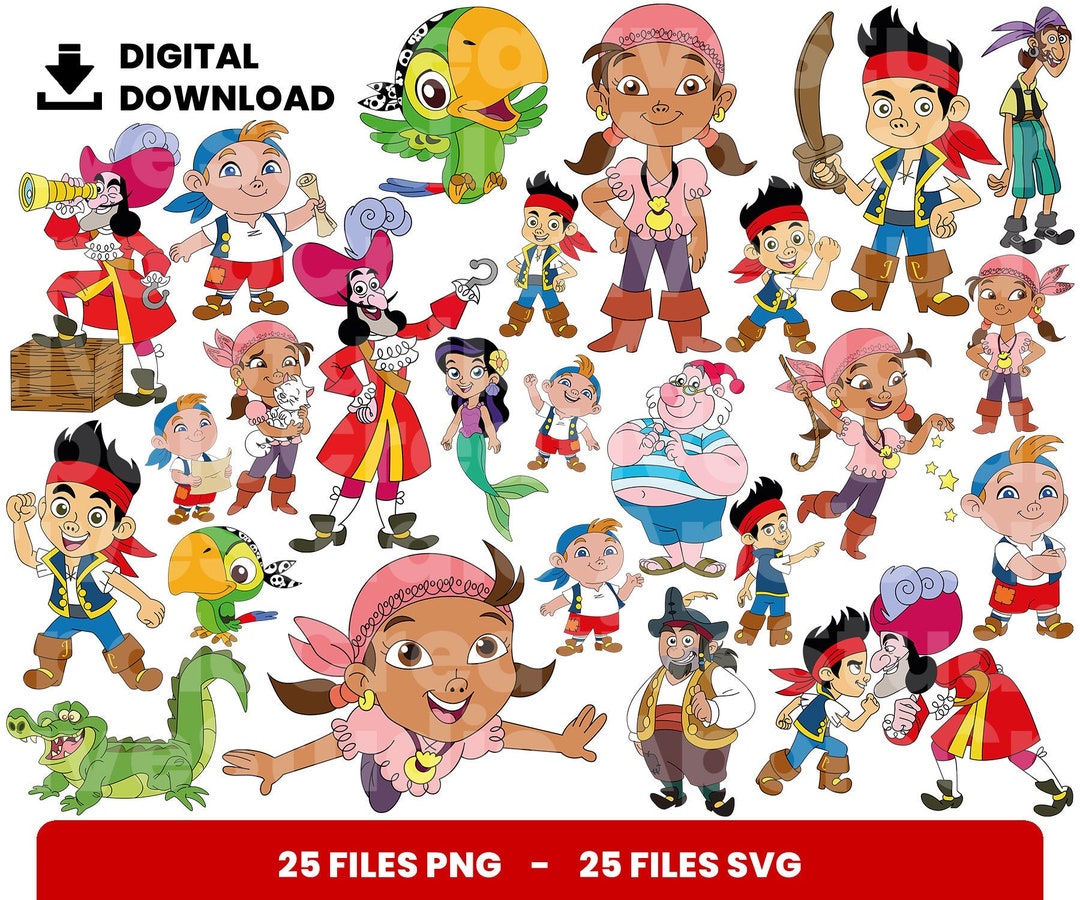 25 Clipart Bundle Layered Svg Jake and The Never Land - Etsy México