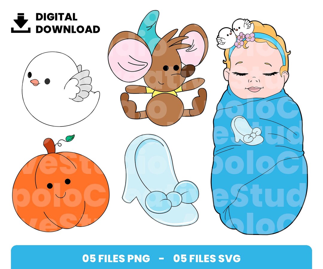 05 Clipart Bundle Layered Svg Princess Baby Svg Baby - Etsy