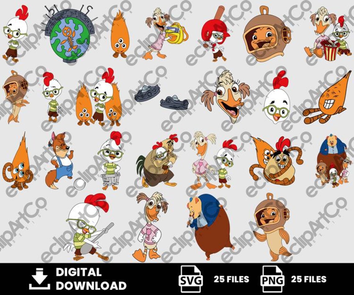 25 Clipart - Chicken Little Svg, Chicken Little Png, Chicken Svg, Movie ...