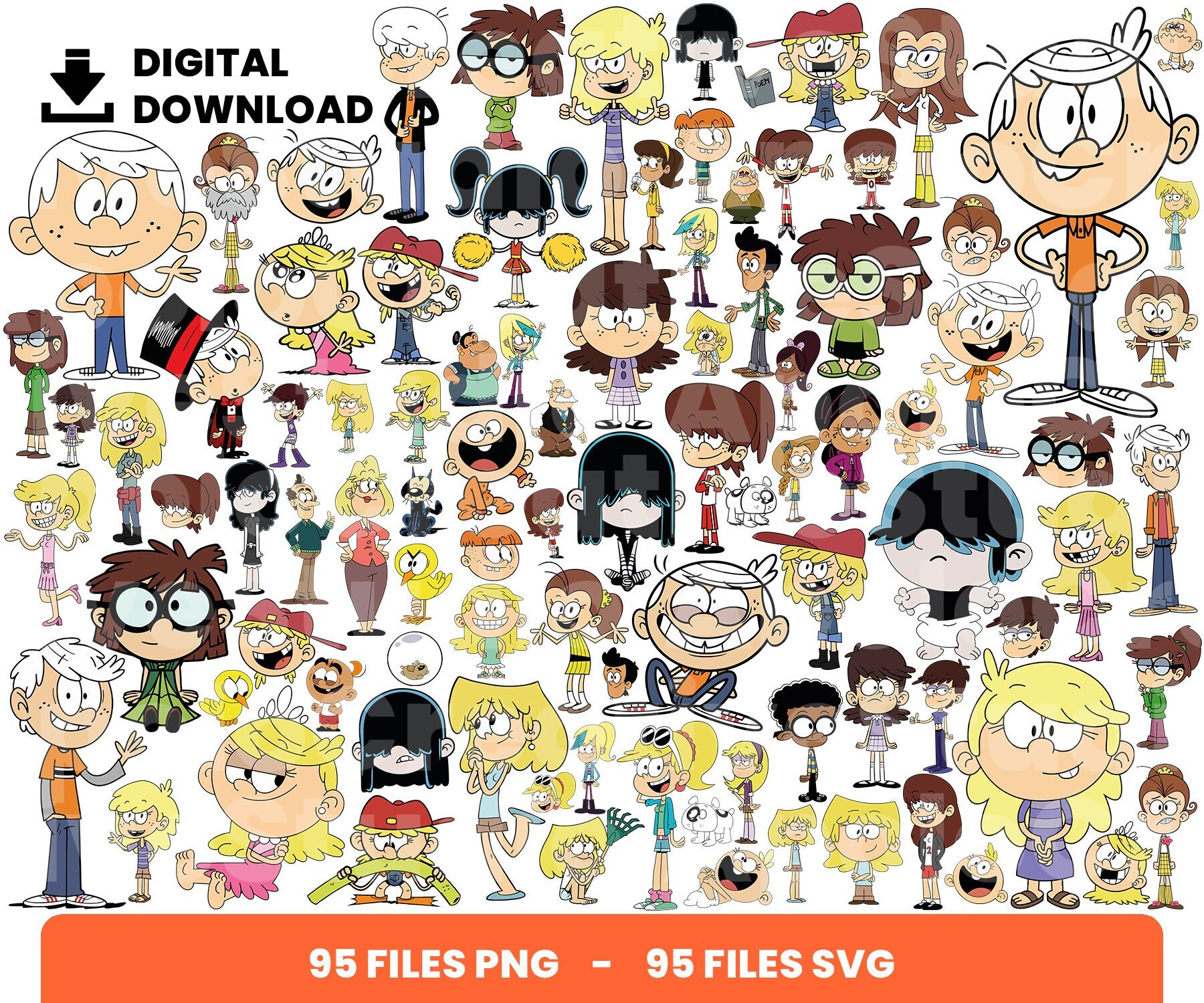 95 Clipart Bundle Layered Svg The Loud House Svg Children - Etsy México