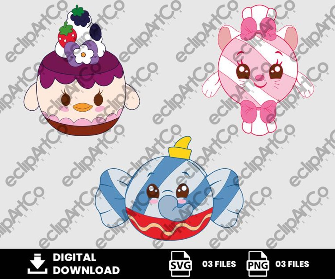 03 Clipart - Kawaii Munchlings, Daisy Png, Daisy Svg, Dumbo Svg, Dumbo ...