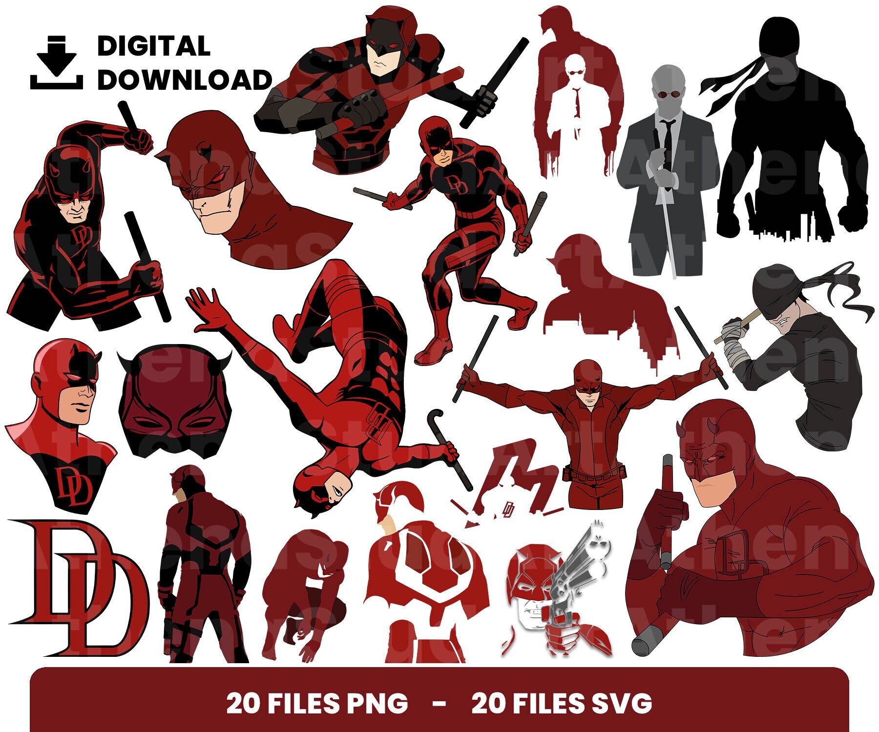 Daredevil Fire Logo Clipart