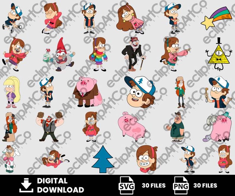 60 Clipart - Gravity Falls, Dipper Pines, Mabel Pines, Grunkle Stan ...